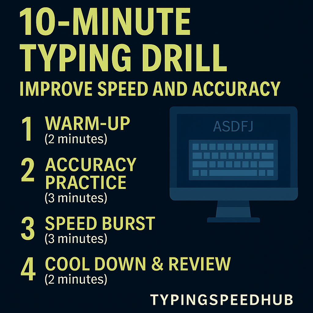 10-Minute Typing Drill to Improve Speed and Accuracy | Typing Speed Hub